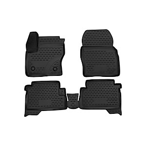 Fits 2013-2019 Ford Escape / 2013-2019 Ford C-Max Floor Mats Front & 2nd Row Seat Liner Set (Black)