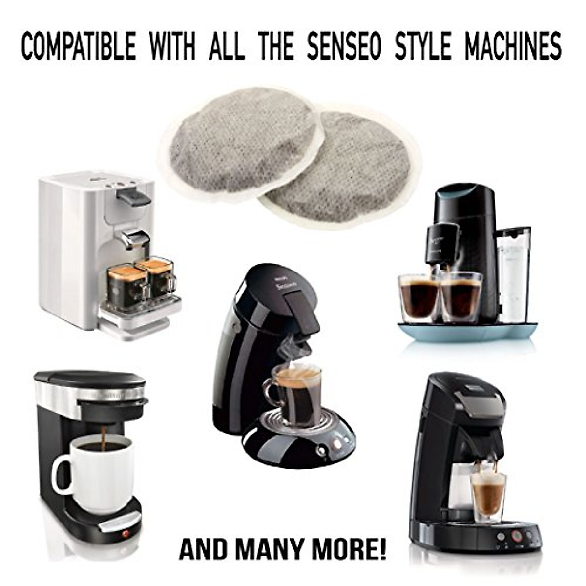 Italian Coffee pads compatible with Senseo machines (3 Flavors mix, 54 pads)