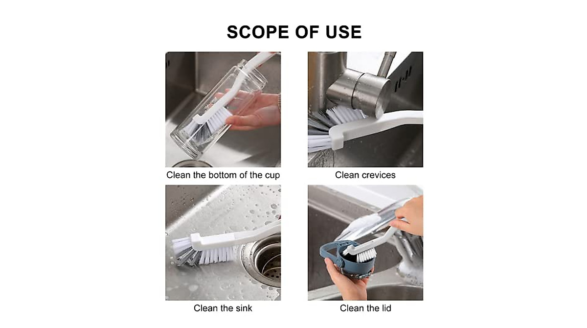 SetSail Small Scrub Brush 2 Pack for Narrow Spaces and Grout Cleaning