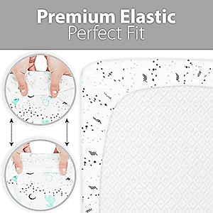 Baby Bassinet Sheets for Boy and Girl (3 Pack) - 100% Natural & Breathable Cotton Sheet Set - Universal Fitted for Oval, Hourglass & Rectangle Bassinet Mattress - Size 32 x 17 x 2 Inches (Cool Grey)