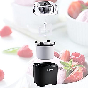 Ice Cream Maker, Mix-ins, Milkshakes, Frozen Yogurt, Sorbet, Gelato Soft Serve Machine with Auto Shut-off Timer, 1.5 Quart Container & Lid Removable Inner Bowl, Gifts for Kids Home