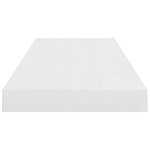 vidaXL Set of 4 High Gloss White Floating Shelves - Durable Honeycomb MDF with Metal Frame - 23.6"x9.3"x1.5"