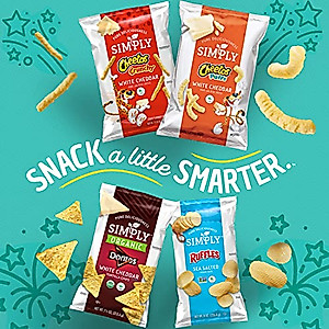 Simply Variety Pack, Cheetos White Cheddar Puffs & Crunchy, 0.875 Ounce (Pack of 36)