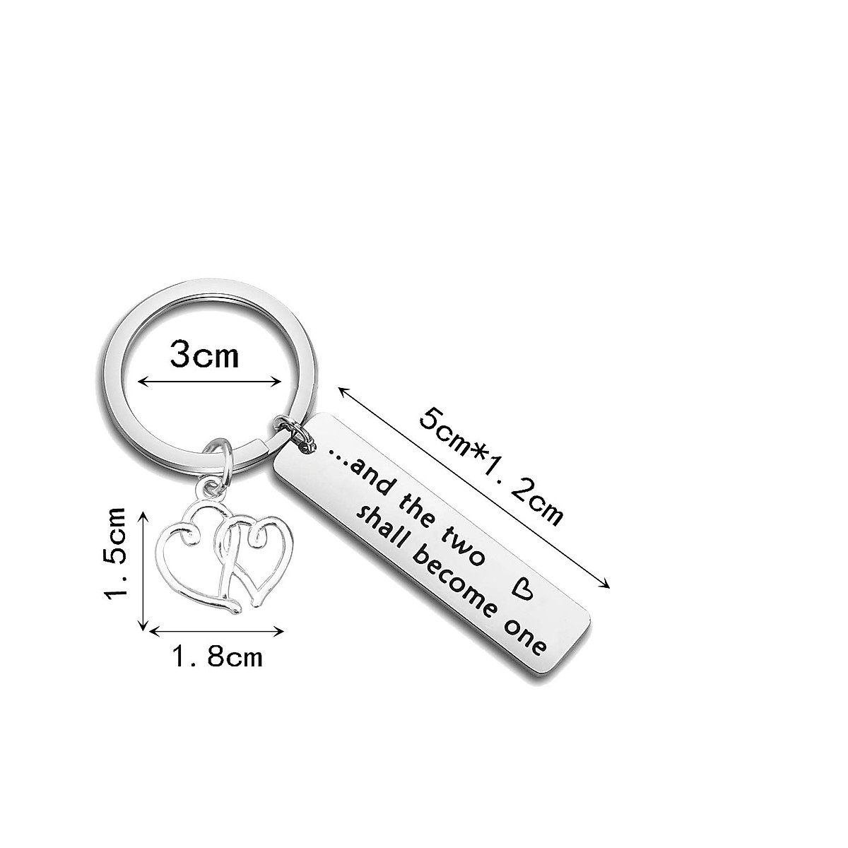 MYOSPARK Wedding Gift And The Two Shall Become One Christian Keychain Bridal Shower Engagement Gift For Newlywed Bride Groom (And The Two Shall Become One Keychain)