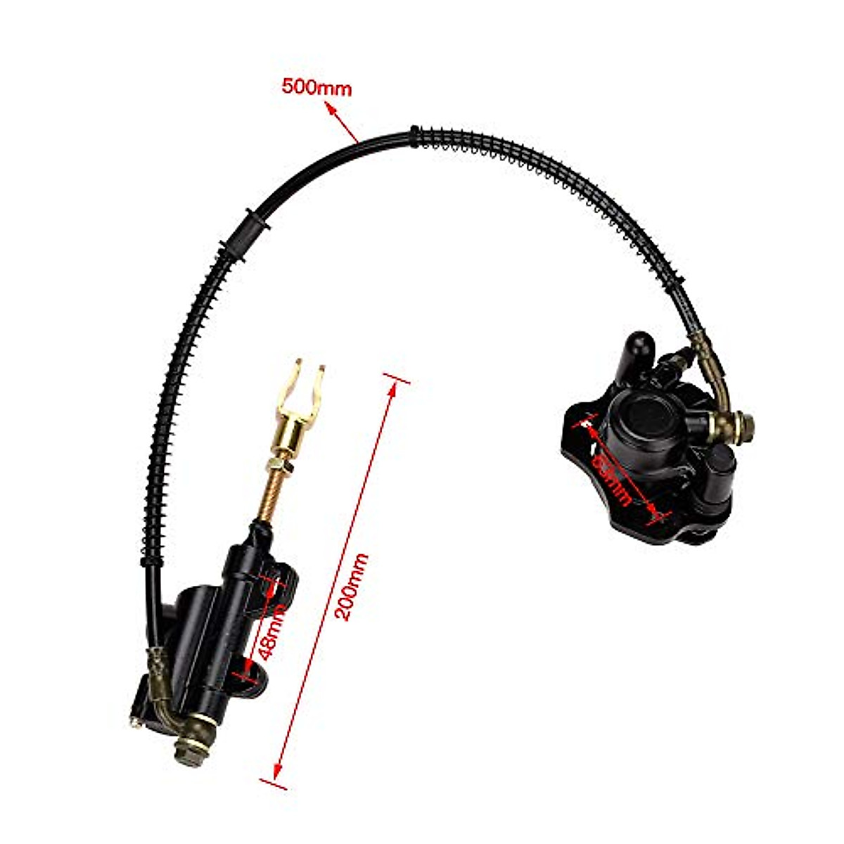 HIAORS Rear Disc Brake Master Cylinder Caliper With Replaced Disc Brake Pad for 50cc 70cc 90cc 110cc 125cc Chinese TaoTao 110cc Peace Motorsports Quad Coolster 3050HD ATV Kids Four Wheeler