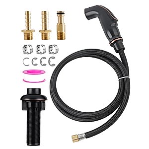 Kitchen Sink Side Sprayer with Quick Side Connector Compatible with Moen Faucet Sprayer Replacement, Kitchen Sink Faucet Sprayer Attachment with Water Hose/Holder, Oil Rubbed Bronze