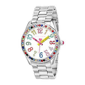 Betsey Johnson Women's Watch - Glitteratzi Wristwatch, 3 Hand Quartz Movement: BJW017PU, Size One Size, Multi Color Rhinestone
