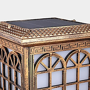 HSCW Flat-Topped Double Arches Solar Outdoor Light Waterproof Decorative Outside Wall Lamp Gate Pillar Stigma for Home Garden Column Street Lights Time: 8-12 Hours