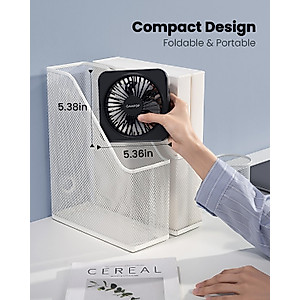 Gaiatop USB Desk Fan, 5 Inch Personal Fan Small Portable Table Fan with 180° Tilt Folding and 3 Speeds, Strong Wind Ultra Quiet Personal Cooling Fan For Office Home Bedroom Desktop Travel