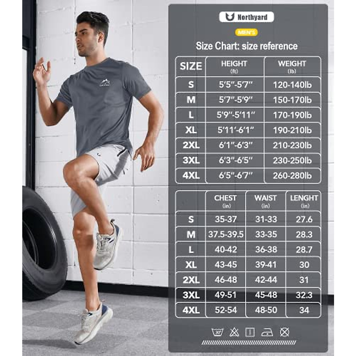 NORTHYARD Men's UPF 50+ UV Sun Protection Shirts SPF Quick Dry Short Sleeve T-Shirts for Hiking Fishing Swim Rash Guard Cloud 2XL