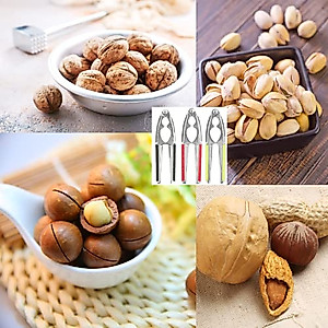 LOCEAST 2 Pieces Nut Crackers Heavy Duty Walnut Cracker with Non-Slip Handle Walnut Cracker for All Nuts with 6PCS Forks Nutcracker Pecan Walnut Plier Clip Tool