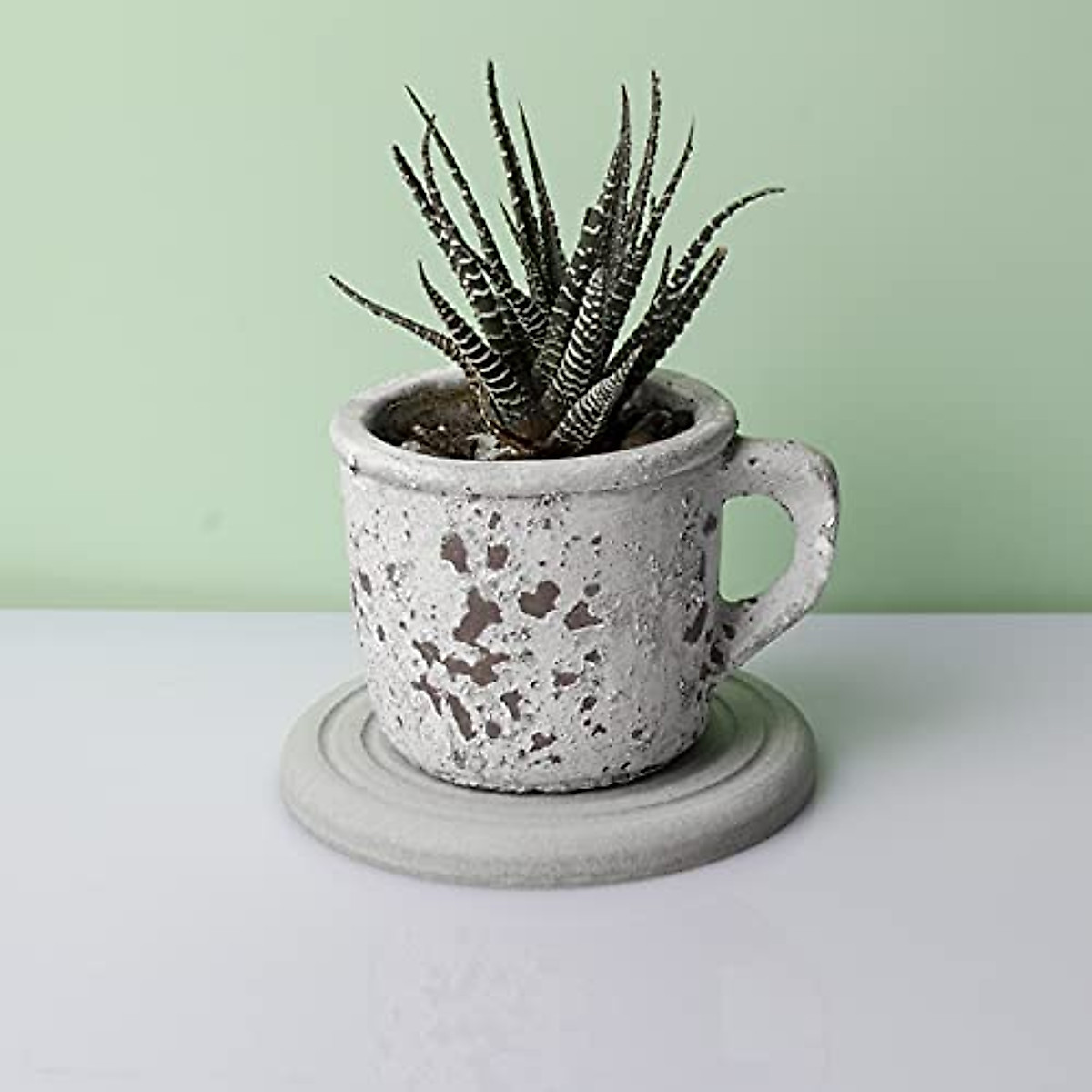 Skylarlife Absorbent Diatomite Coaster for Drinks and Plants Fast Water Absorption in Seconds, Odorless Diatomaceous Earth Non-Slip Insulation Protect Table Countertop from Damage Minimal Set of 4