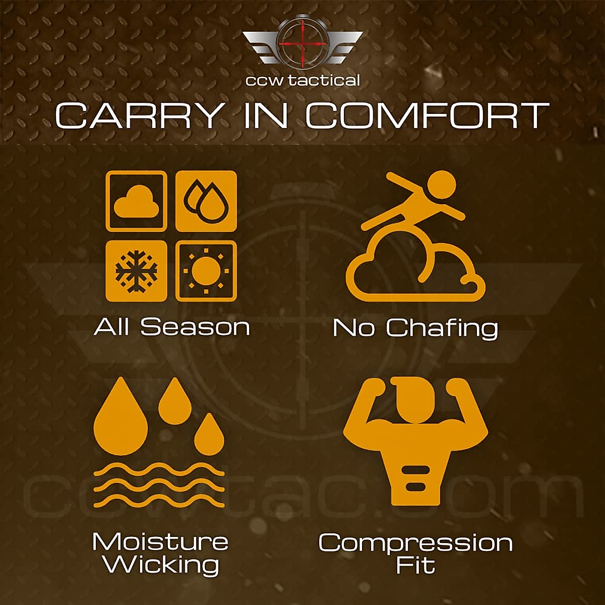 CCW Tactical Concealed Carry Holster Shirt | Secure Hook & Loop Pocket with Large Storage | All Season Moisture Wicking Compression Shirt | Mens V-Neck, Black XL