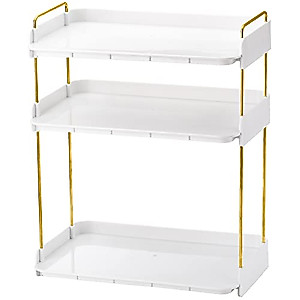 YOUEON 3 Tier Bathroom Counter Organizer, Bathroom Makeup Organizer, Bathroom Counter Shelf, Vanity Tray for Cosmetic, Perfume, Skincare, Bathroom, Bedroom, Kitchen