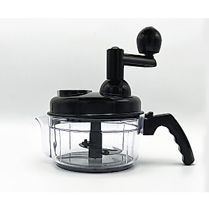 Salsa Maker and Nut Chopper Manual Hand Slicer - Manual Food Processor with Pure Steel Blade – Ergonomic Handle and Rotary Style Hand Chopper for Vegetables, Nuts, Fruits, Salad, Etc