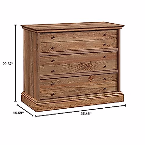 Sauder Barrister Lane 3-Drawer Chest, L: 36.46" x W: 16.69" x H: 29.37", Sindoori Mango