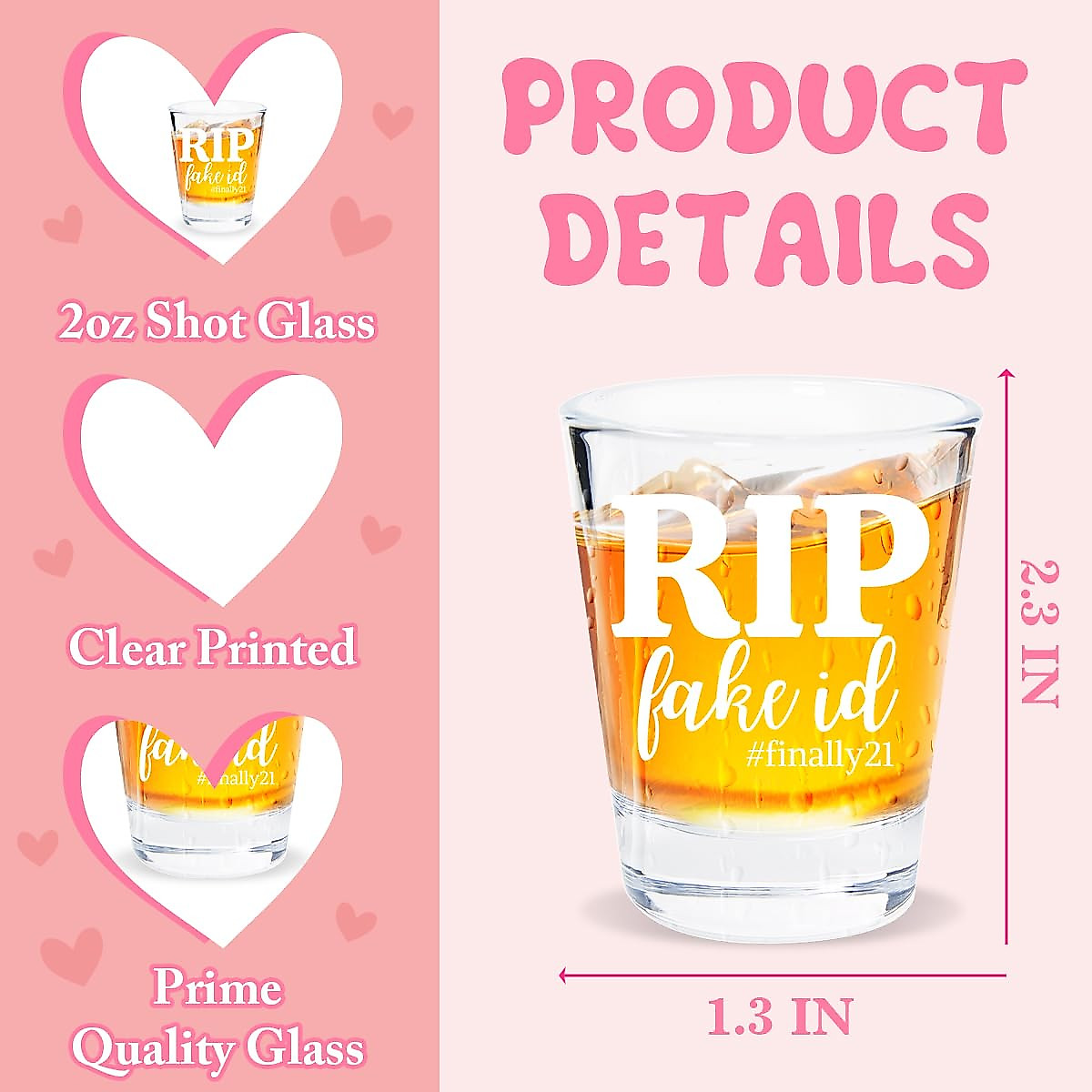 21st Birthday Gifts for Her Him, Happy 21st Birthday Gift Women Men, RIP FAKE ID 21st Birthday Gift for 21 Year Old Boys Girls, 2003 21st Birthday Shot Glass, 2003 Happy 21st Birthday Party Decoration