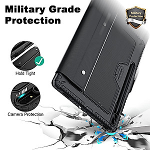 Nillkin Galaxy Tab S8 Plus Keyboard Case with Stand, for Samsung Galaxy Tab S7 Fe S7 Plus S7+ with Detachable Keyboard with Trackpad, Pencil Holder Tab S8+ 5G Tablet Keyboard case12.4 inch