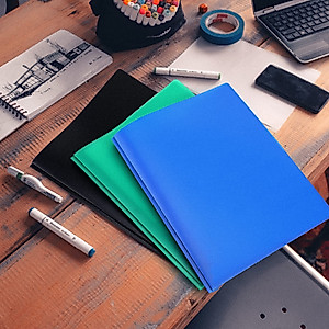 KTRIO File Folders Pocket Folders with Prongs - (5 Pack, Assorted Colors) 2 Pocket 3 Prong Folders with Pockets and Fasteners Letter Size Colored Plastic Folders for School Office Home, Heavy Duty