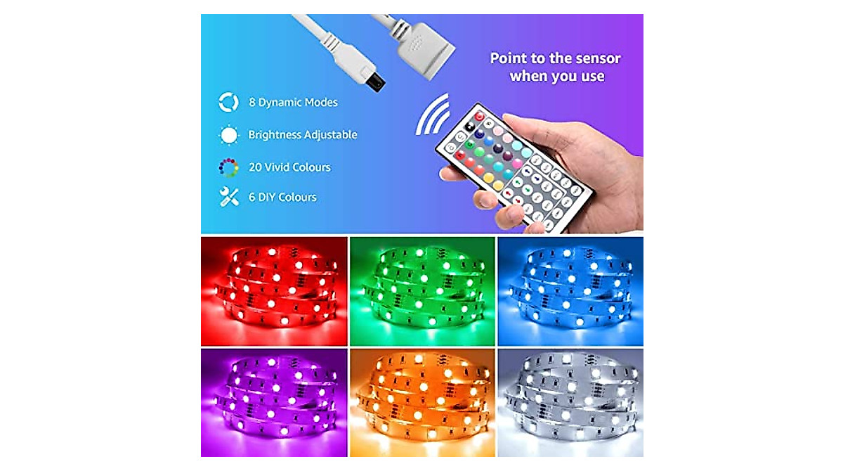 Lepro RGB LED Strip Lights Kit - 16.4ft Color Changing Home Lighting