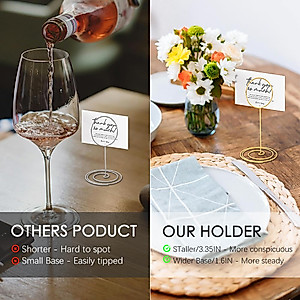 GAOHUI 20 Pack Table Number Holders - 3.35 Inch Picture Holder - Table Number Stands for Photo Memo Wedding Party Birthday Restaurant Graduation Card Stand - Food Labels for Party Buffet(Gold, 3.35")