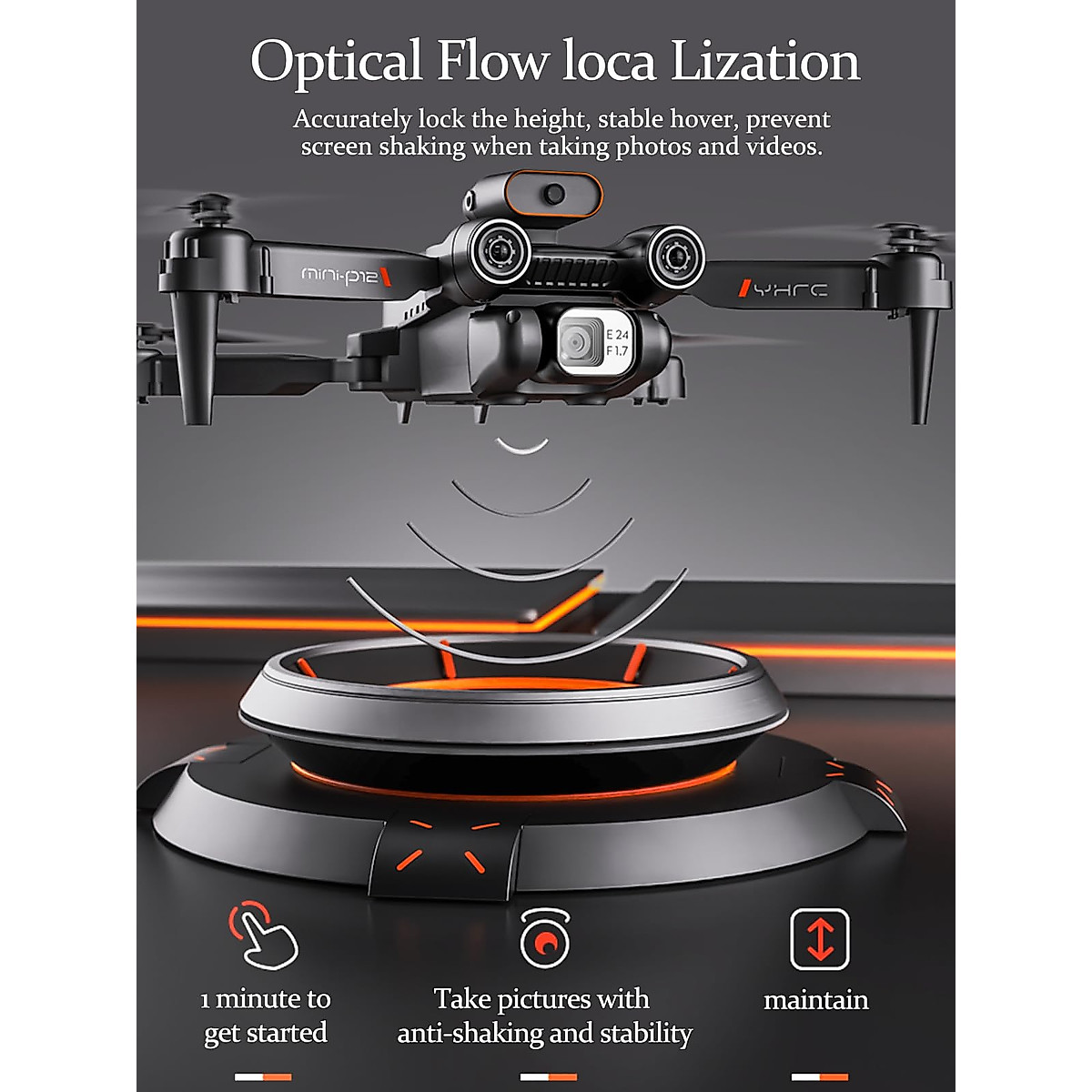 Drone with Camera for Adults Kids, 1080P HD FPV Camera Drones, 90° Adjustable Lens, Gestures Selfie, One Key Start, 360° Flips, 2 Batteries, RC Quadcopter Helicopter Toy Gift for Boys Girls