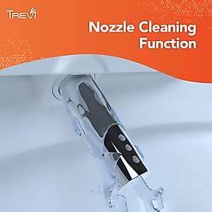 TREVI Bidet Toilet Seat, Elongated White Seat Sleek Design, Warm Air Dryer, Rear & Front Wash, Stainless Steel Nozzle, Nozzle Self-Cleaning, Nozzle Oscillation and Pulse, Korea Made AB210