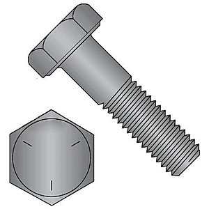 Newport Fasteners Hex Bolts, Grade 5 Plain Finish, 7/8"-9 x 9 1/2" (Quantity: 5 pcs) Partially Threaded UNC Thread (Thread Size: 7/8") x (Length: 9 1/2")