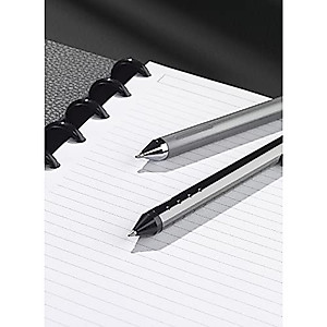 TUL® Fine Writing Solid Metal Barrel Ballpoint Pen With 2 Refills, Medium Point, 1.0 mm, Silver Barrel, Assorted Ink Colors