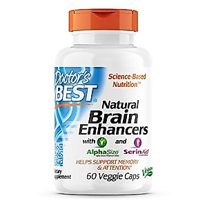 Doctor's Best Natural Brain Enhancers, Non-GMO, Vegan, Gluten Free, 60 Veggie Caps (DRB-00214)