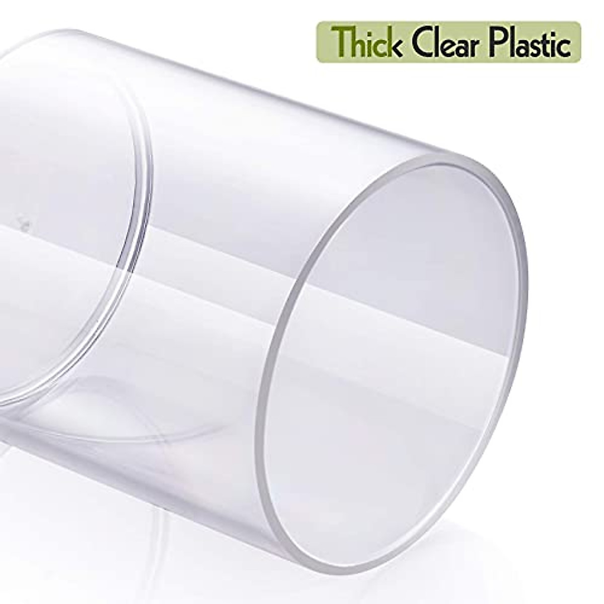 2 Pack Dustproof Storage Box for Cotton Ball, Cotton Swab, Cotton Round Pads, Floss - 10 Oz Clear Plastic Apothecary Jar Set for Bathroom Canister Storage Organization, Vanity Makeup Organizer