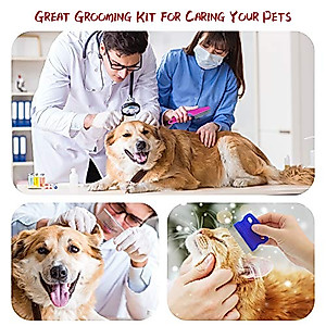 GUBCUB Pets Grooming Comb Kit for Small Dogs Puppies, Tear Stain Remover Comb, 2-in-1 Dog Combs with Round Teeth to Remove Knots Crust Mucus