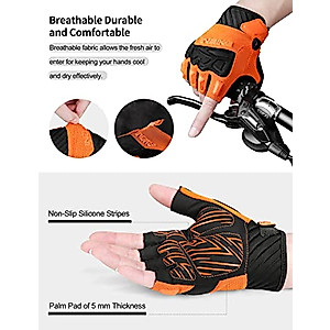 INBIKE Cycling Bike Gloves Padded Half Finger Bicycle Gloves Shock-Absorbing Anti-Slip Breathable MTB Road Biking Gloves for Men/Women