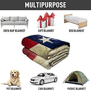 YISUMEI Texas State Flag Blanket Comfortable and Fuzzy Throw Blanket for Home and Bedroom Decor (60x80 Inches)