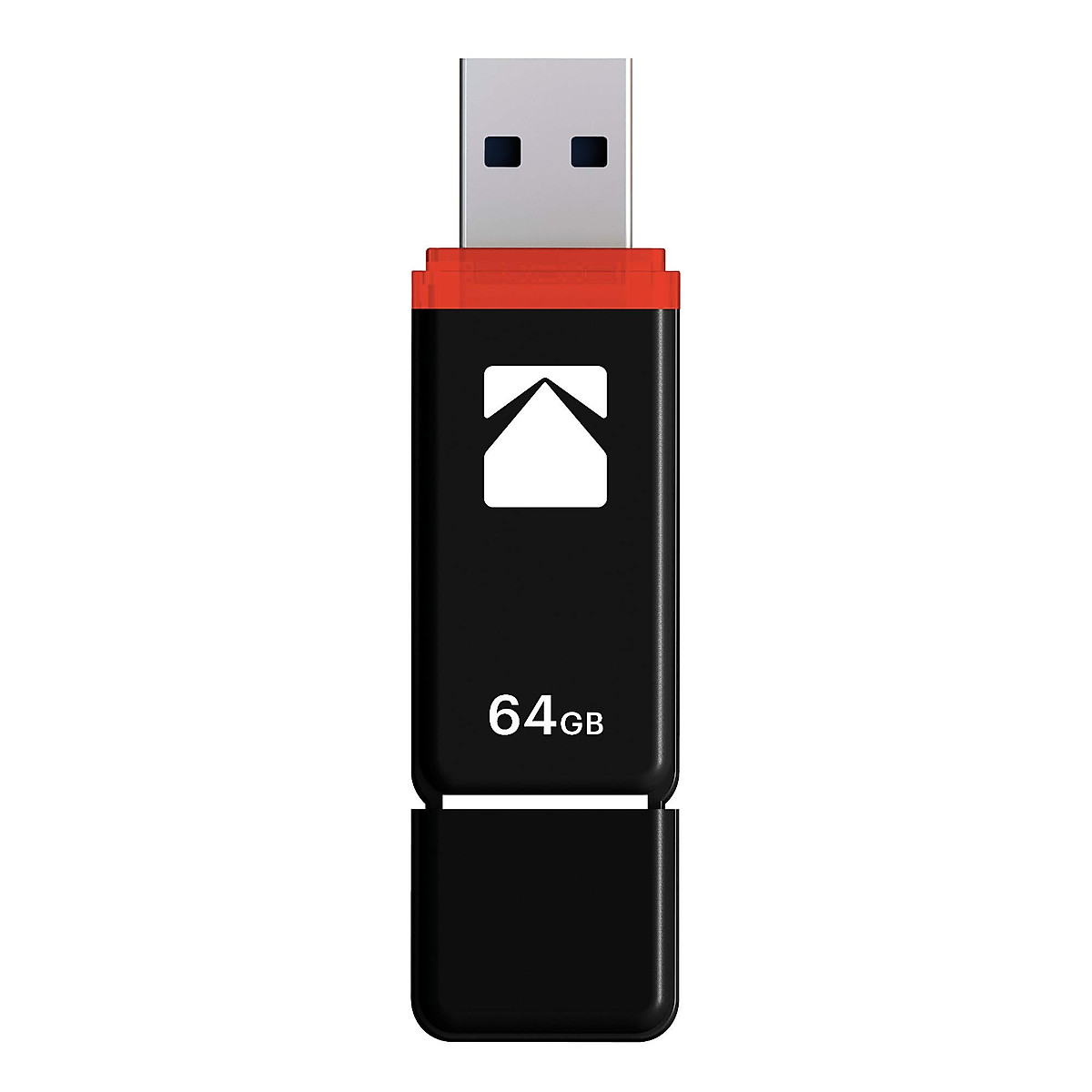 Kodak USB Flash Drive 64 GB - K100 Classic Black mat Casing Series with a Transparent red Neck + a Cap EKMMD64GK102
