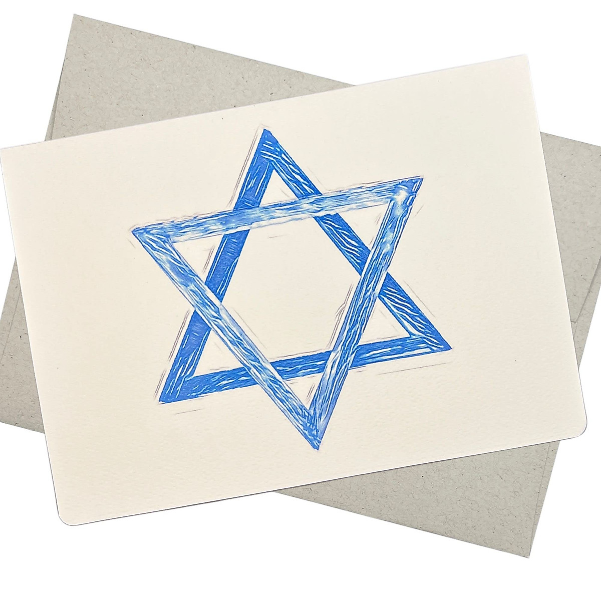 Star of David Greeting Card with Envelope (1 Card, 5X7 Inch, Blank Inside) Jewish Themed for Passover, Bar and Bat Mitzvah, Yom Kippur, Rosh Hashanah, Hanukkah - 28