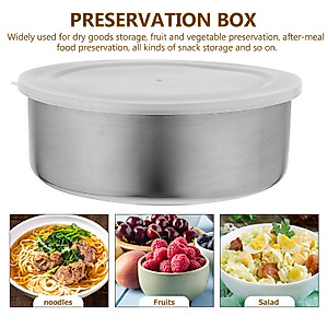 UPKOCH Snack Set Containers Pasta Containers 5pcs Box Food Prep Containers Travel Stainless Steel Bowls Home Accessories Round Crisper Sealing Bowls 5 Piece Set Lunch Box