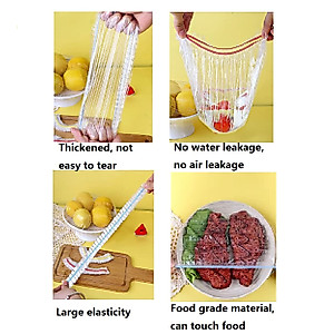 100 PCS Elastic Fresh Keeping Bags With A Keeping Bag Dispenser,Plastic Wrap Storage Box,Stretch Plastic Wrap Bowl Covers，Plastic Covers For Bowls,Elastic Food Storage Covers,Microwave Safe.