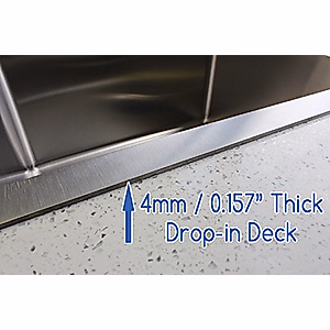 43 INCH (6040) Zero Radius Design 16 Gauge Topmount Drop In Over the Counter Large Double Bowl 5050 Stainless Steel Kitchen Sink Premium Package 43 INCH (6040) KKR-FT4321-6040