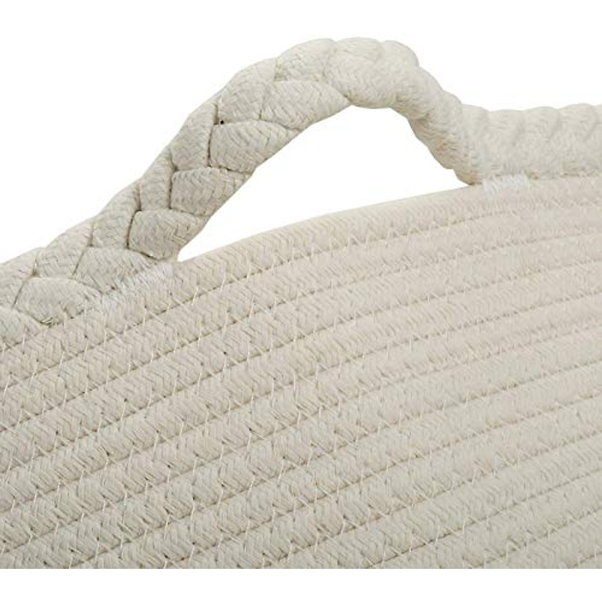 Nicunom Extra Large Cotton Rope Basket 20" x 20"x 13", Kids Playroom Storage Organizer, Living Room Blanket Storage with Handle, Woven Nursery Laundry Basket for Clothes, Blanket, Towels, Toys