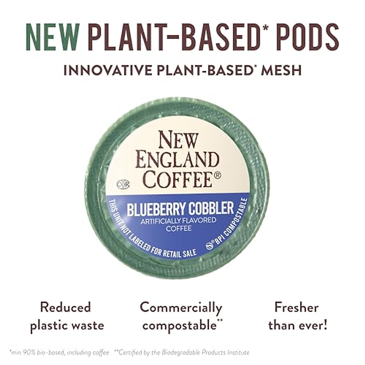 New England Coffee Blueberry Cobbler Medium Roast Single Serve Pods, 12ct Box (Pack of 6)