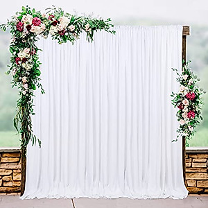 White Polyester Background Drapes 10ft x 8ft Photography Backdrop Curtain Outdoor Wedding Backdrop Panels