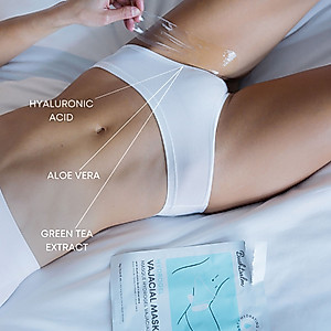 Bushbalm Hydrogel Vajacial Mask - Hydrating Mask with Hyaluronic Acid and Aloe Vera to Cool and Soothe Skin Post-Hair Removal, 3 Full Mask Sets