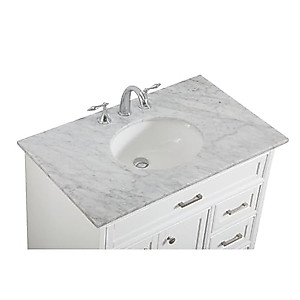 Elegant Kitchen and Bath 36 inch Single Bathroom Vanity Cabinet Set - White