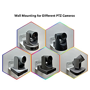 Jinwelry PTZ Camera Wall Mount Bracket, White Color Solid Metal PTZ Camera Mounting Bracket for All The Brands of PTZ Cameras Like AVKANS, SMTAV, PRISUAL PTZ Cameras.