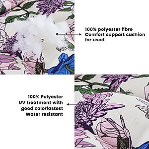 ARTPLAN Outdoor Chair Cushions Seat & Low Back,40"x20"x4",Tufted Thick Patio Outside Wicker Chair Seat Cushion Clearance with Ties for Outdoor Furniture,1 Count,Floral