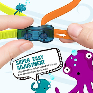 OutdoorMaster Kids Swim Goggles 2 Pack - Quick Adjustable Strap Swimming Goggles for Kids - D