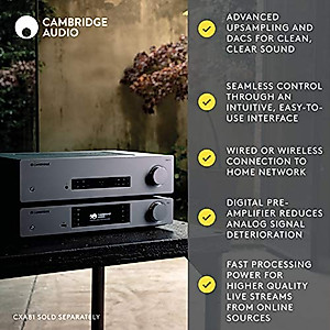 Cambridge Audio CXN V2 Stereo Network Streamer - All-in-One Wireless Media Streaming with WiFi (Lunar Grey)
