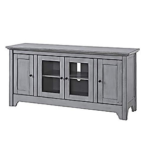 Walker Edison Wood Universal TV Stand with Storage Cabinets for TV's up to 58" Flat Screen Living Room Entertainment Center, 52 Inch, Grey