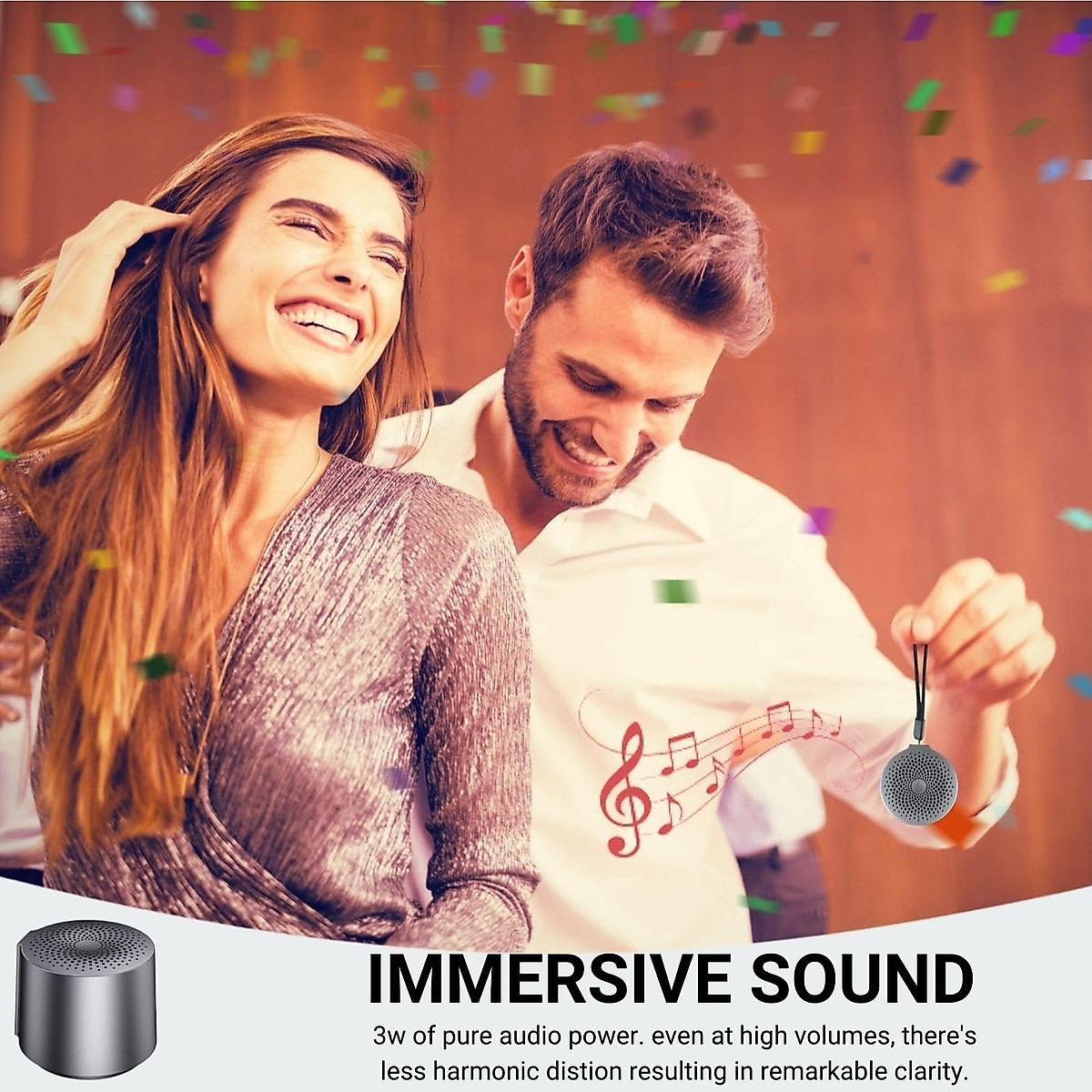 Mini Bluetooth Speaker, Built-in Mic, Hands Free Call, 6 Hours Playtime Wireless Small Speakers, Small but Loud Sound for Android iOS Phones (Stone)
